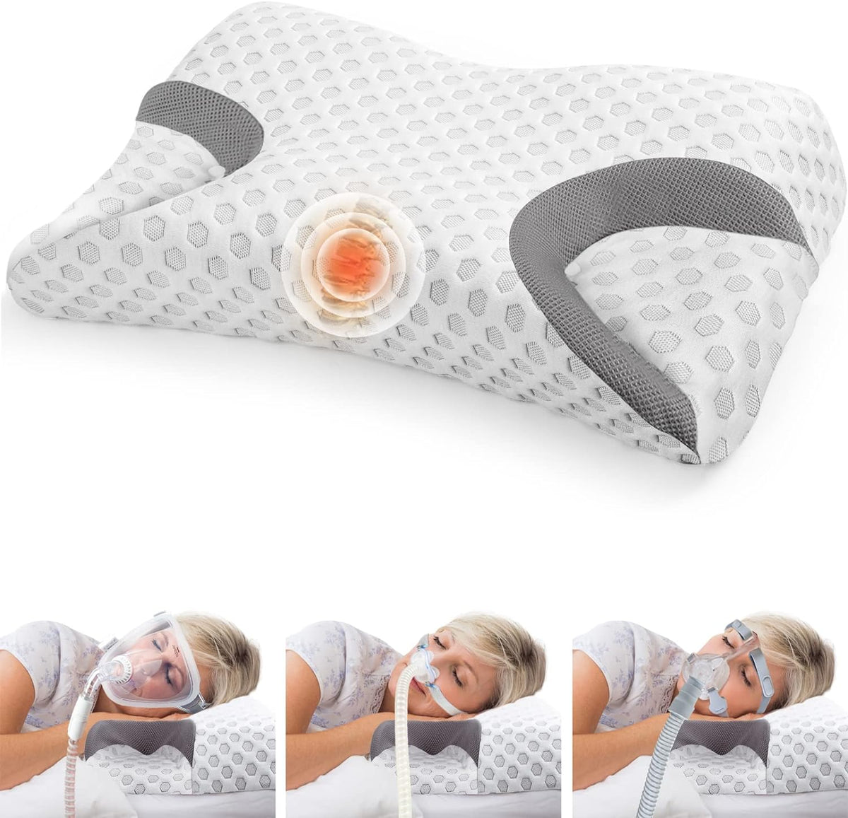 "CPAP SOFT" Hovedpude - Komfortabel & ergonomisk design. Åndbar og med